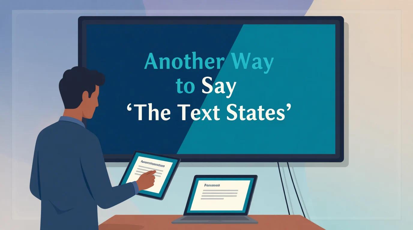 25+ Another Way to Say “The Text States” (Academic & Essay-Friendly ...